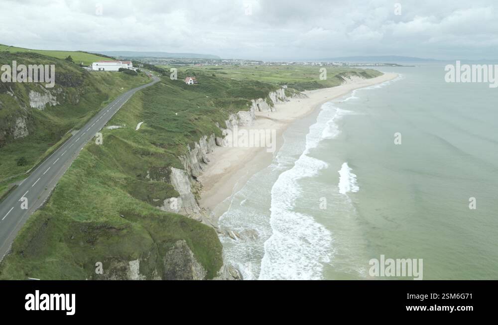 Causeway Coastal Route On Limestone Cliffs Of Northern Ireland Near ...