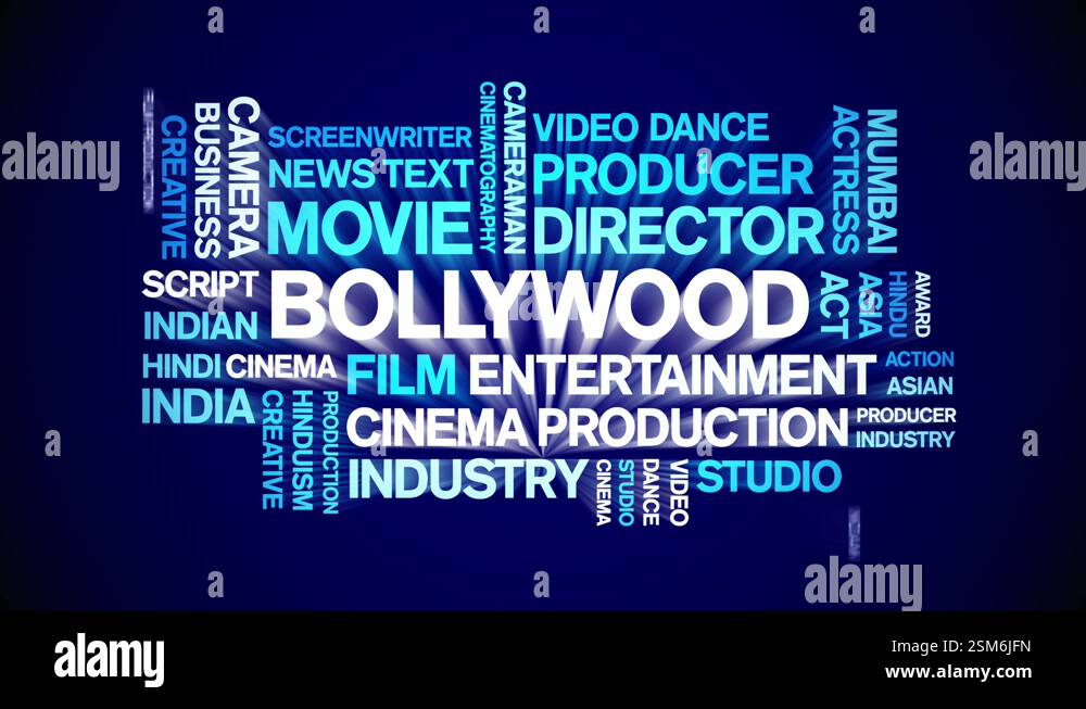 Bollywood animated word cloud,animation tag kinetic typography seamless ...