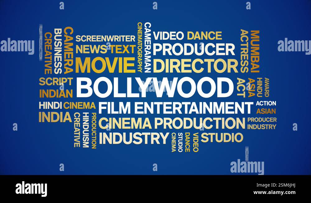 Bollywood animated word cloud,animation tag kinetic typography seamless ...
