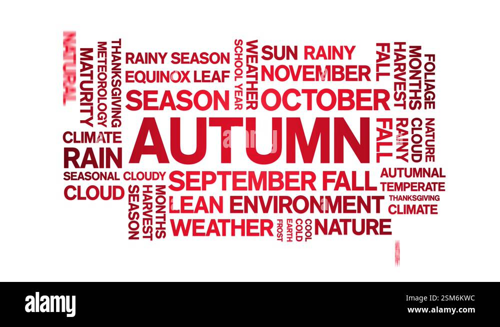 Autumn animated word cloud,animation tag text kinetic typography ...