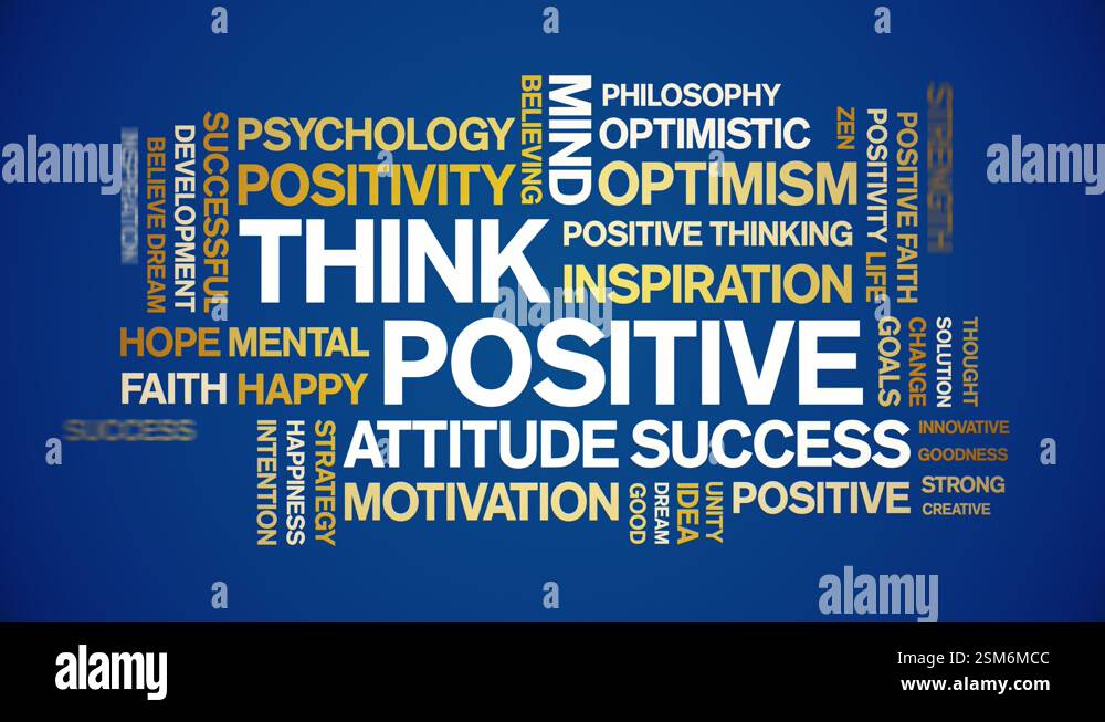 Think Positive animated word cloud,animation kinetic typography ...
