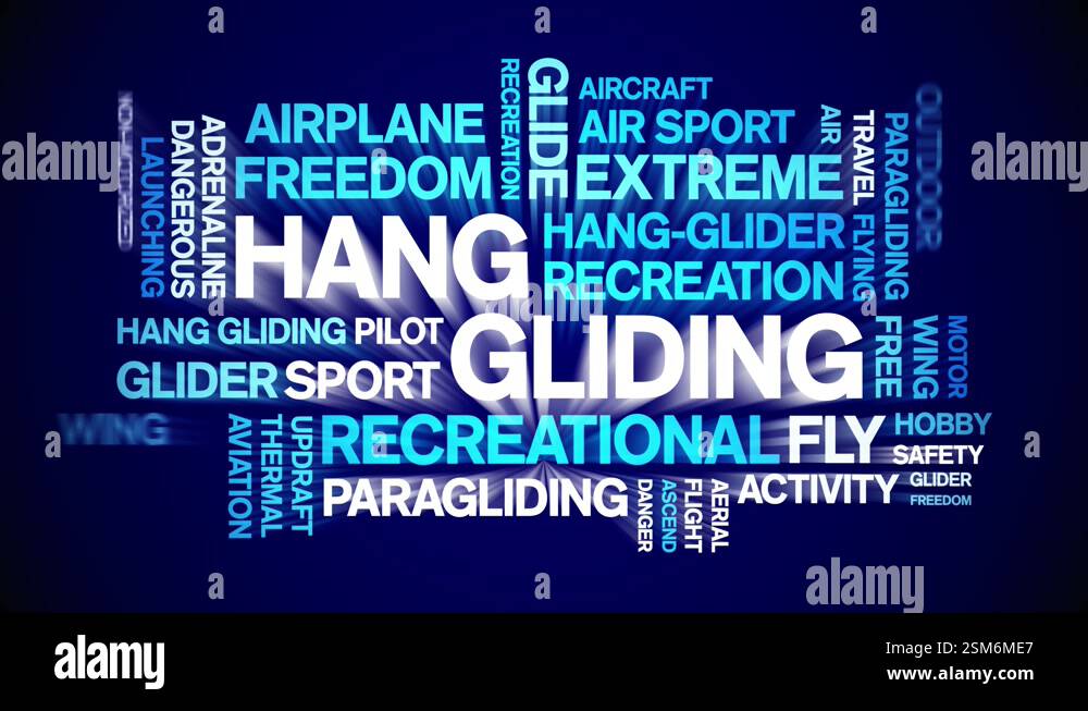 Hang Gliding animated word cloud,animation kinetic typography seamless ...