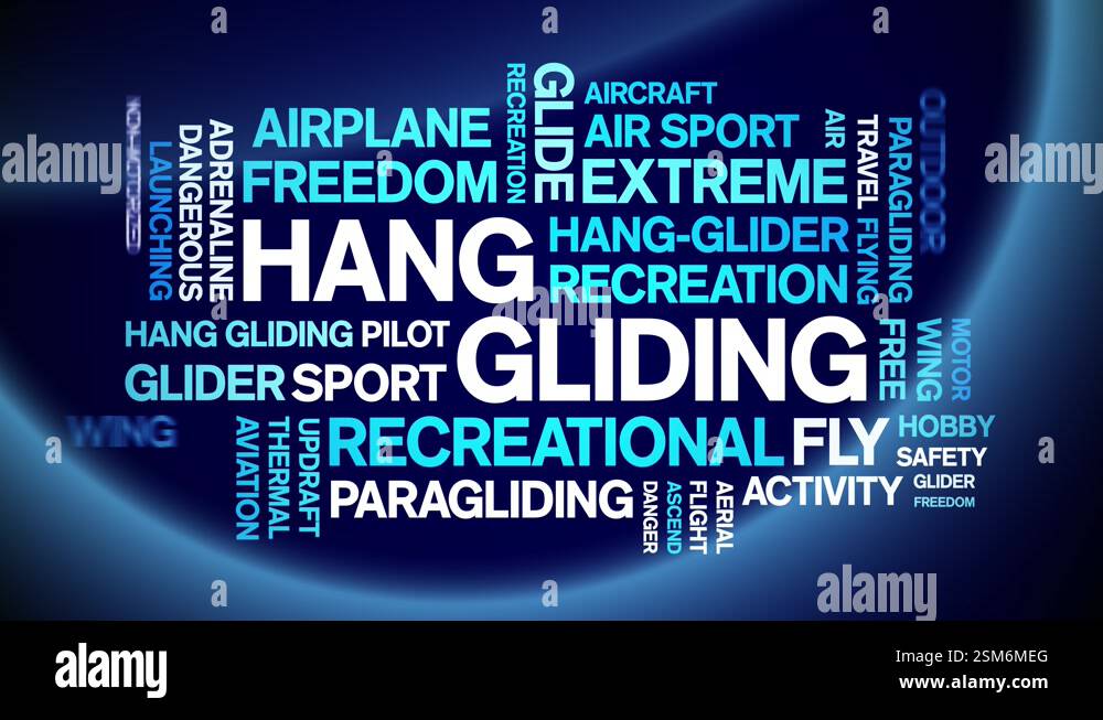Hang Gliding animated word cloud,animation kinetic typography seamless ...