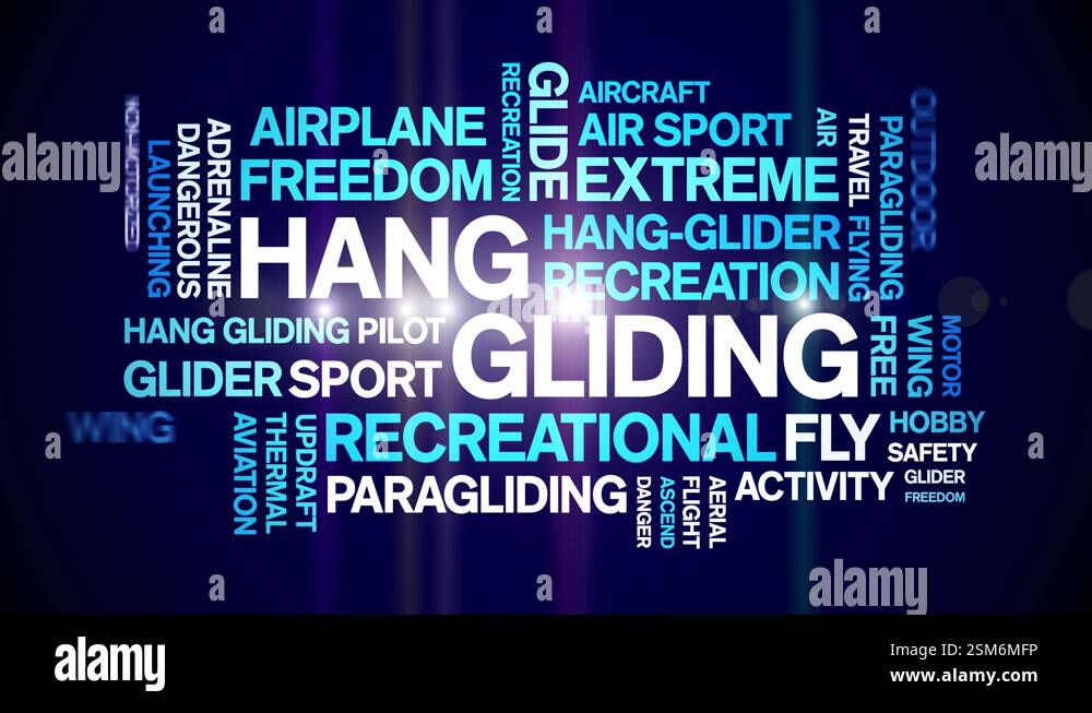 Hang Gliding animated word cloud,animation kinetic typography seamless ...