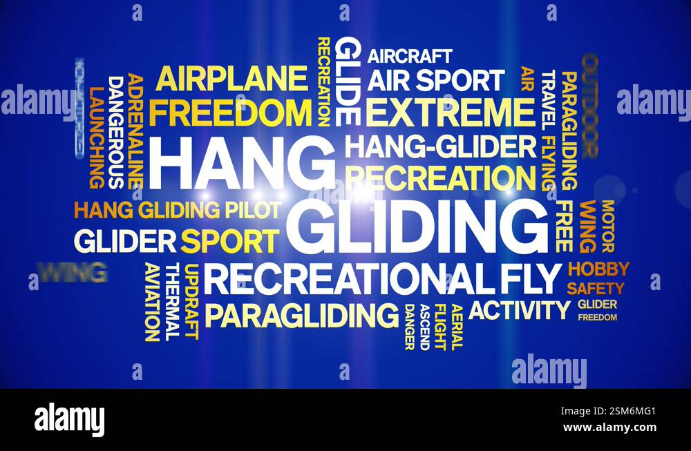 Hang Gliding animated word cloud,animation kinetic typography seamless ...