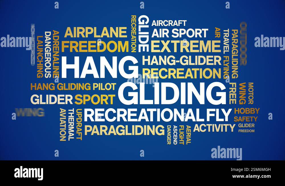 Hang Gliding animated word cloud,animation kinetic typography seamless ...