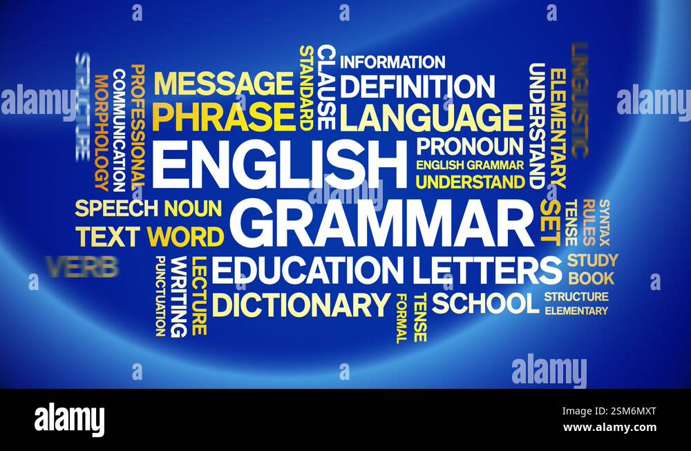 English Grammar animated word cloud,animation kinetic typography ...