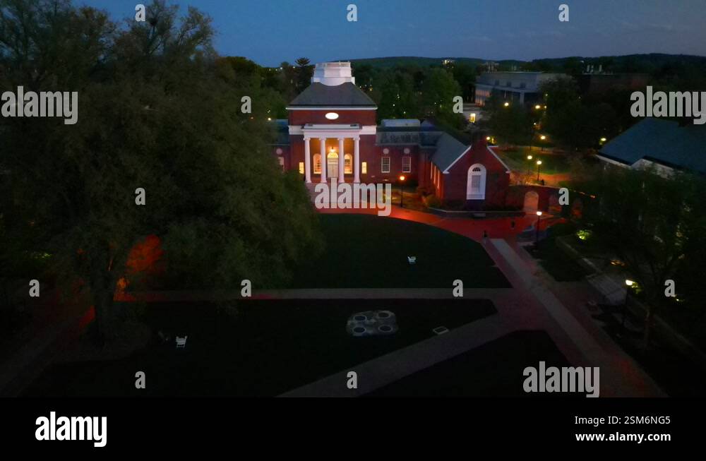 Aerial Night View of Memorial Hall at The University of Delaware Stock ...