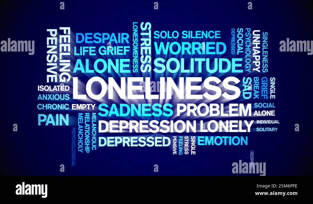 Loneliness animated word cloud,animation text kinetic typography ...