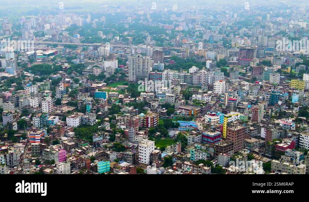 Aerial View Of Dhaka Capital City In Bangladesh, Southern Asia. Above Stock Video Footage - Alamy