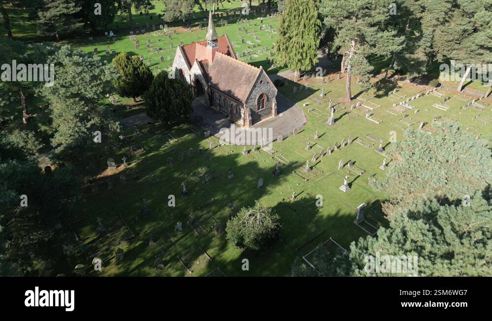 Above View Of A Chapel Inside Wymondham Cemetery In Norfolk, East ...