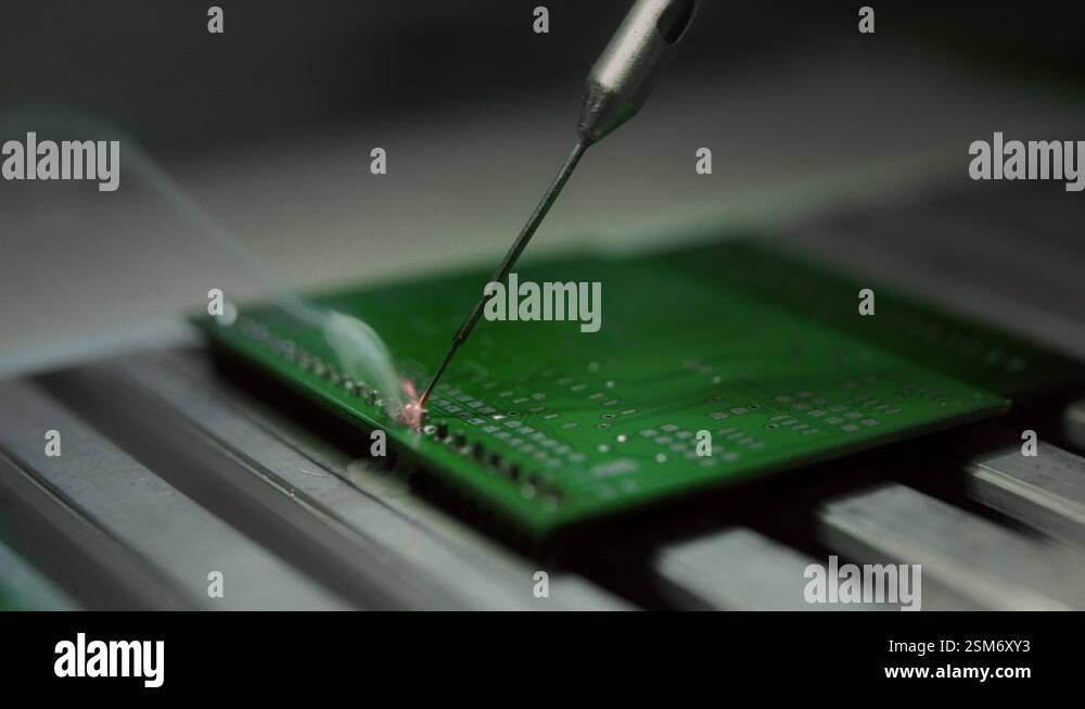 Automatic laser soldering iron. Solders electronic elements for the ...