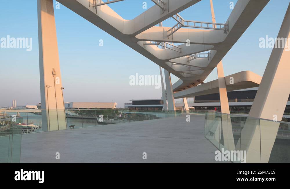 Sunset at Al Qana, a waterfront development in Abu Dhabi at Khor Al ...