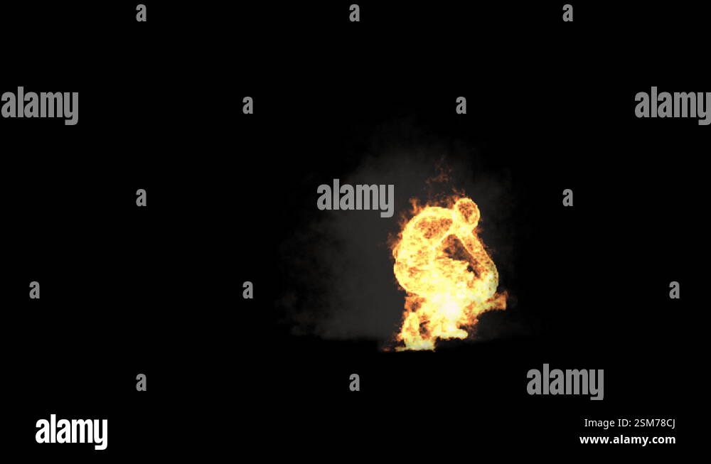 Fire Character, With Alpha matte Stock Video Footage - Alamy