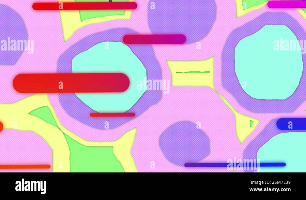 Animation of gradient lines and abstract pastel shapes in seamless ...