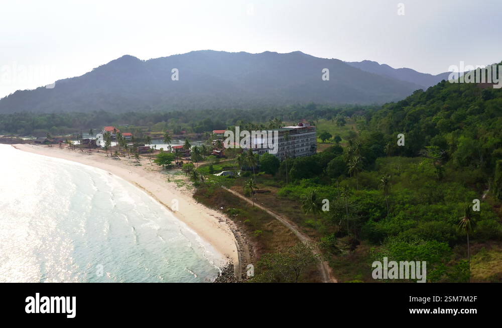Ghost ship in deserted Koh Chang Grand Lagoona resort on jungle beach ...