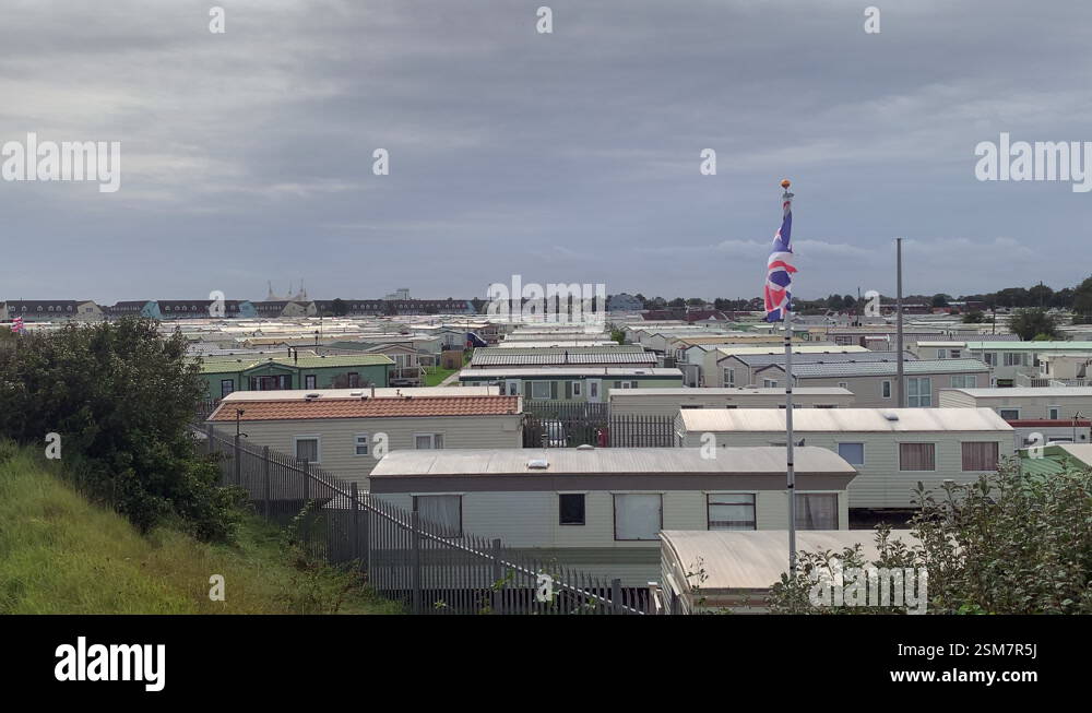 A British caravan holiday park in England with static mobile homes at ...