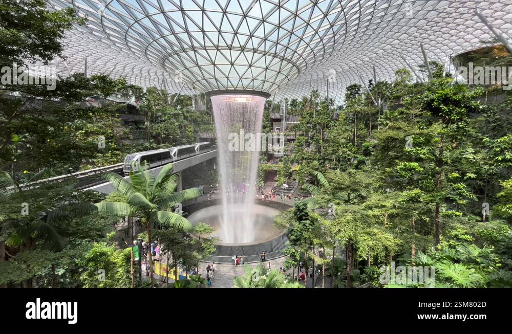 Singapore: Changi Airport Jewel terminal Forest Valley indoor waterfall ...