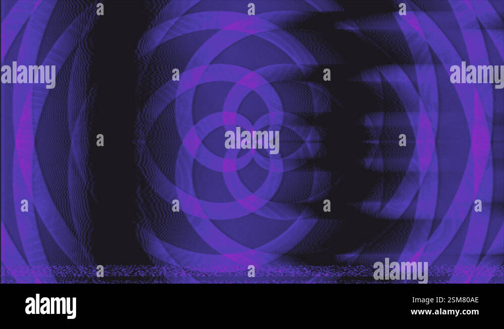 VHS Effect TV Screen Pulsation Animation with Bad Signal and Flickering ...