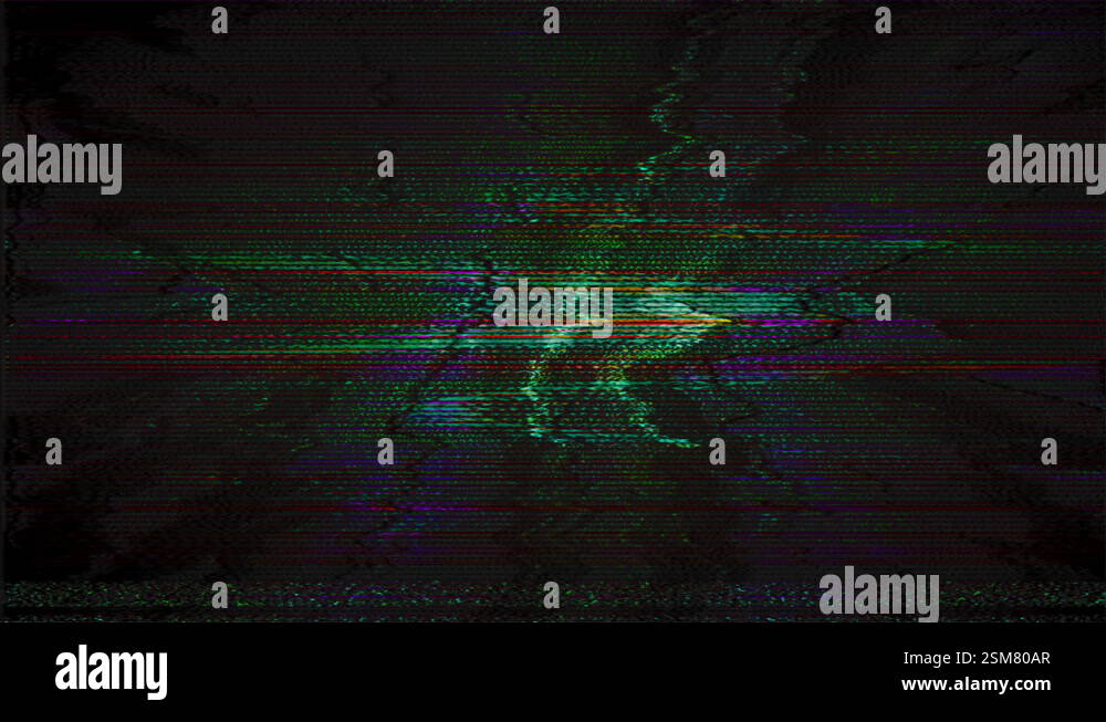 Analog TV Screen Artifact with Vintage Damage and VHS Effect Stock ...