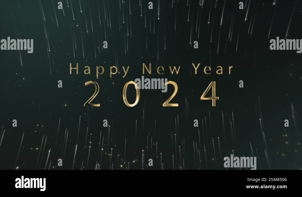 Numbers 2024 on a starry black background written with golden text ...