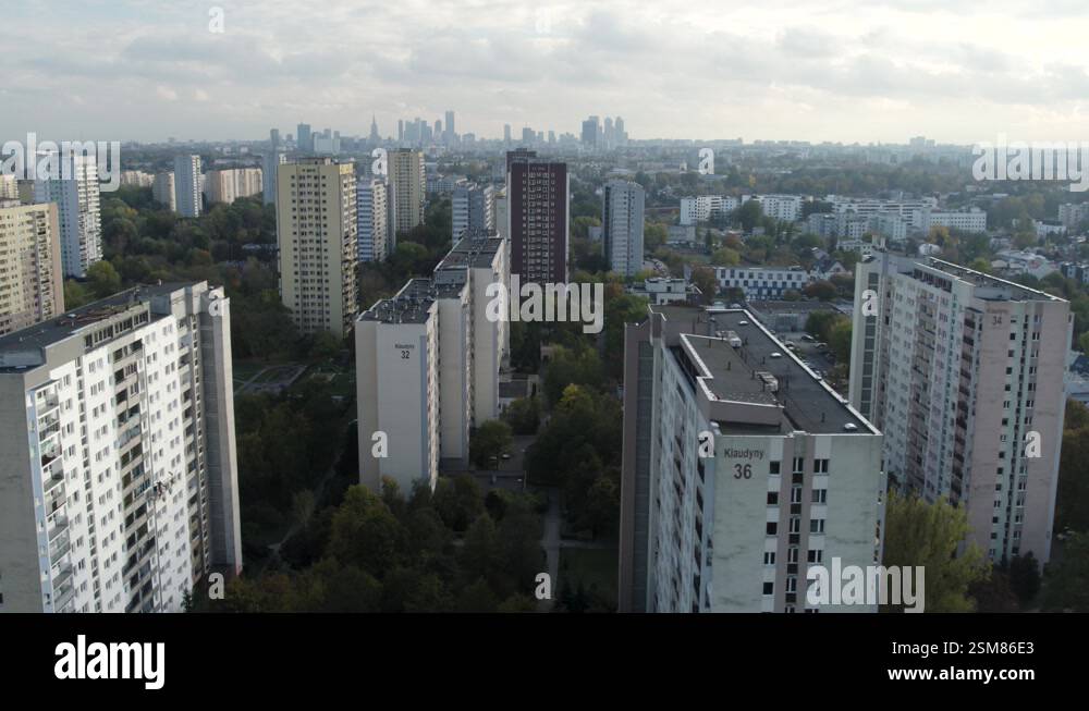 Marymont Ruda housing estate apartments in Warsaw, communism block of ...