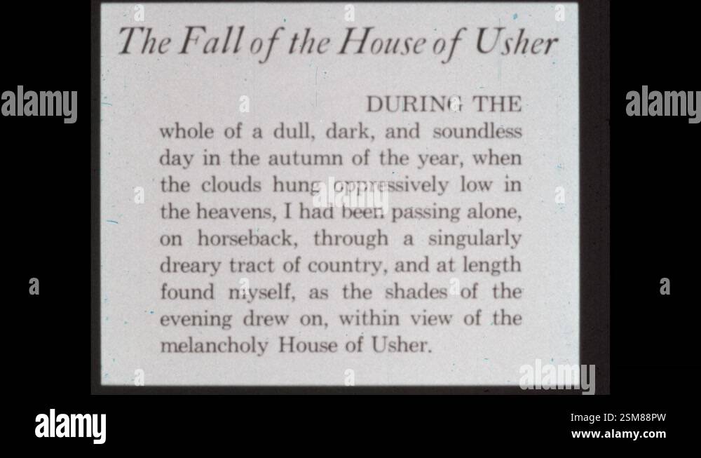 1960s: Opening sentence of "The Fall Of The House of Usher' by Edgar ...