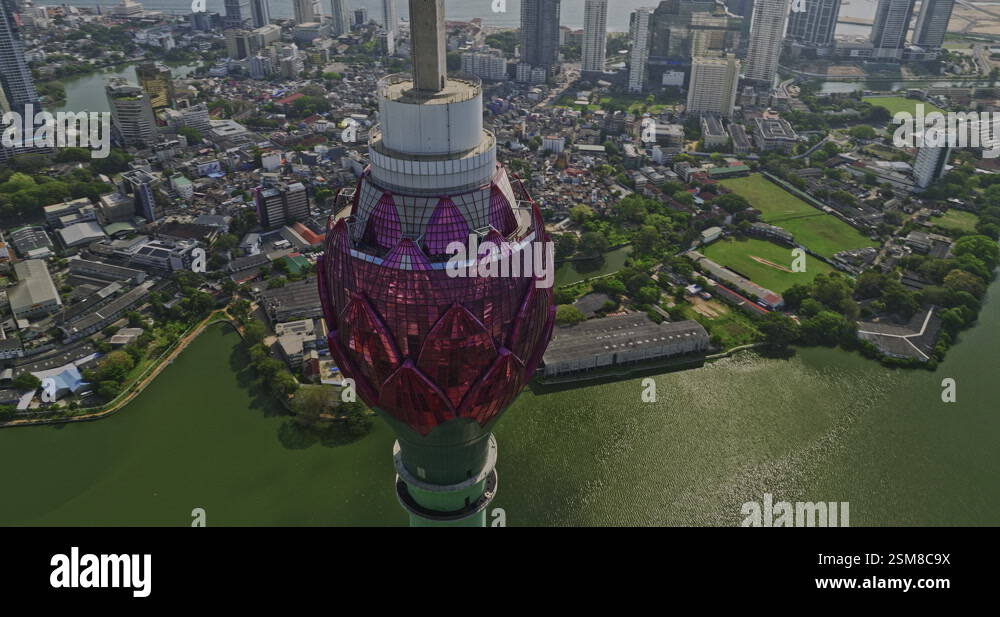Colombo Sri Lanka Aerial v2 panoramic birds eye view drone flyover ...