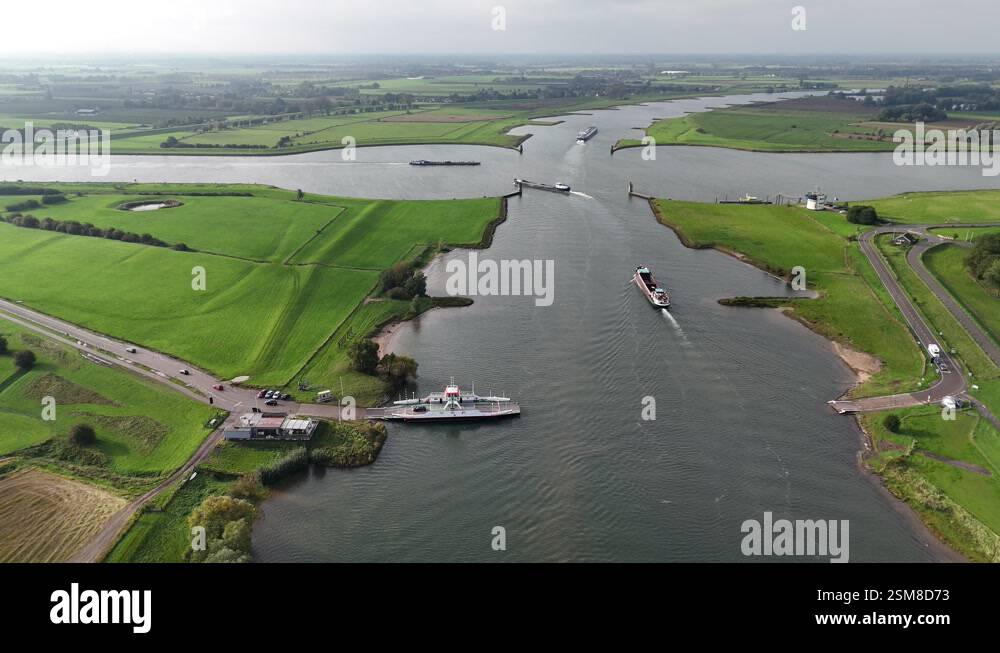Intersection of 2 rivers Nederrijn and Amsterdams rijn kanaal in the ...