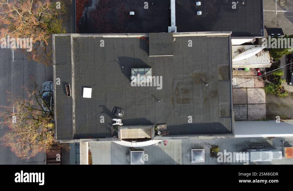 Zoom out from window in roof, aerial views of love's presence in ...