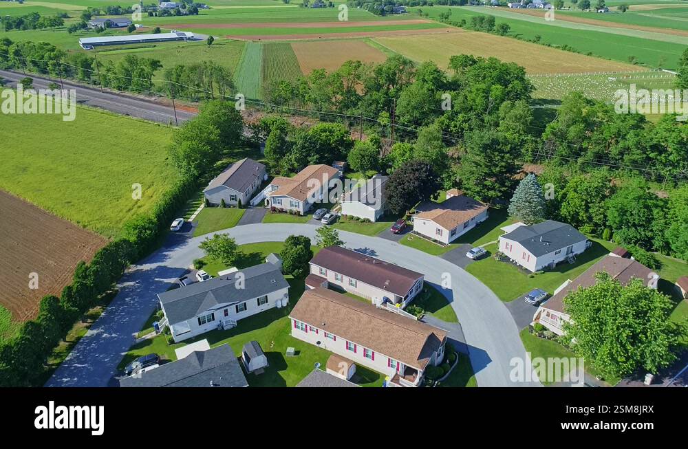 An Aerial View of a Well Kept Mobile, Manufactured, Prefab Home Park of ...
