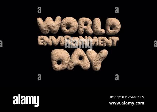 World Environment Day 3d text overlay isolated. High quality 4k footage ...