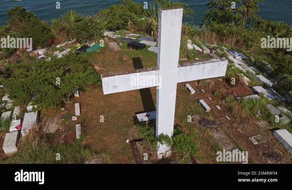 A flyover of the Cross of Christ at Claver Old Catholic Cemetery Stock ...