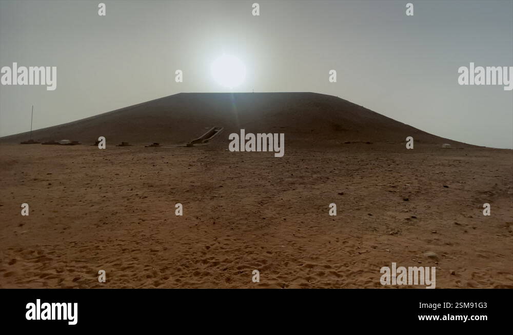 Desert mountain in Egypt. BACKSIDE OF EGYPTIAN TEM PLE OF ABU SIMBEL ...