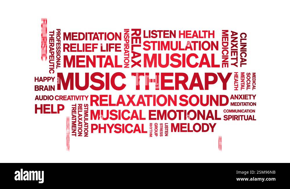 Music Therapy animated word cloud,animation kinetic typography seamless ...