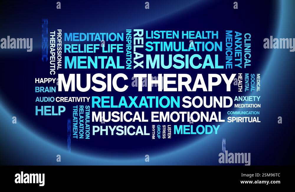 Music Therapy animated word cloud,animation kinetic typography seamless ...