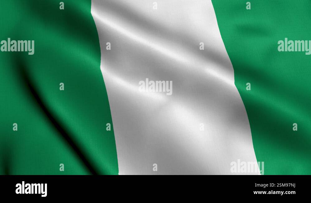 Nigeria Flag. Waving Fabric Satin Texture Flag of Nigeria 3D Stock ...