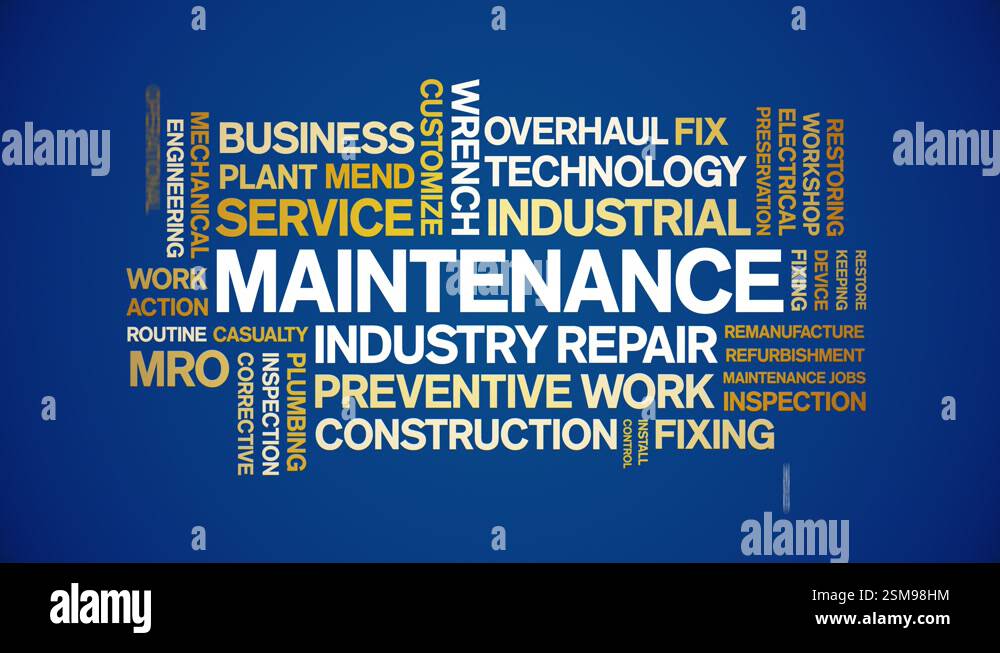 Maintenance animated word cloud,animation tag kinetic typography ...