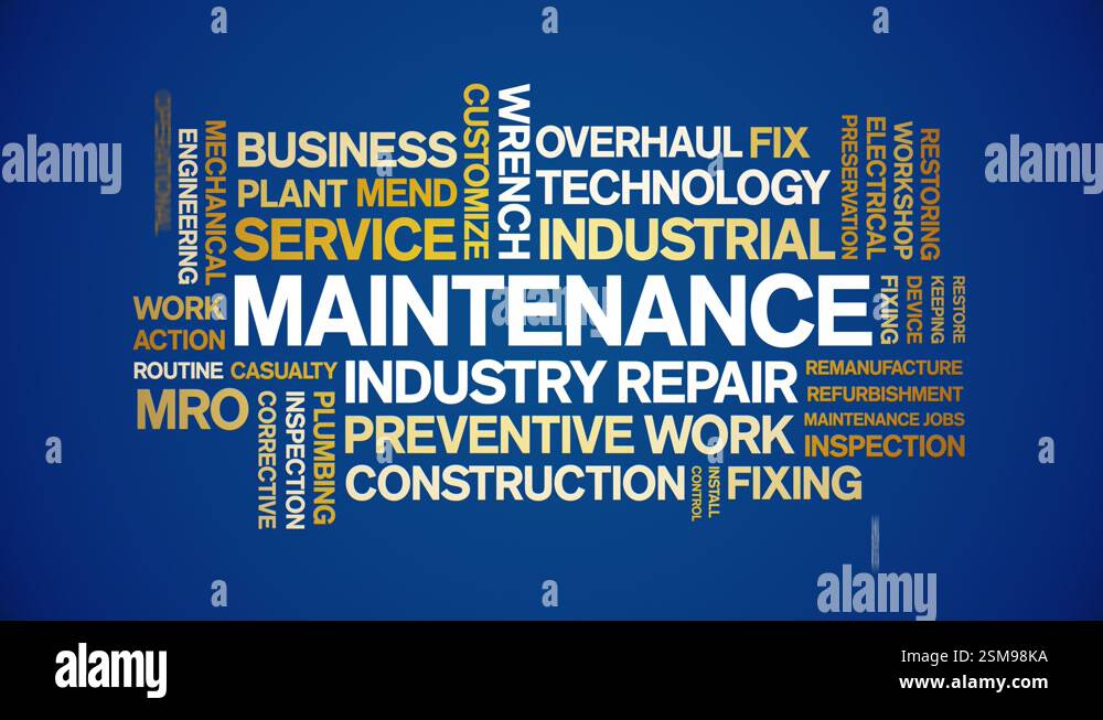 Maintenance animated word cloud,animation tag kinetic typography ...