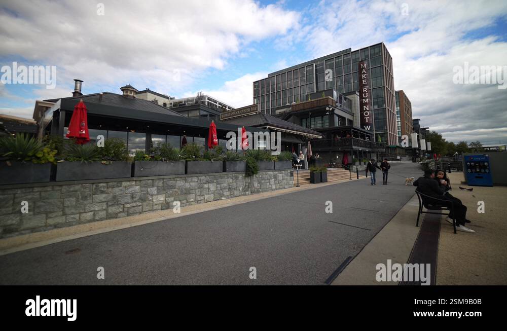 The District Wharf cobblestone and boardwalk area in southwest ...