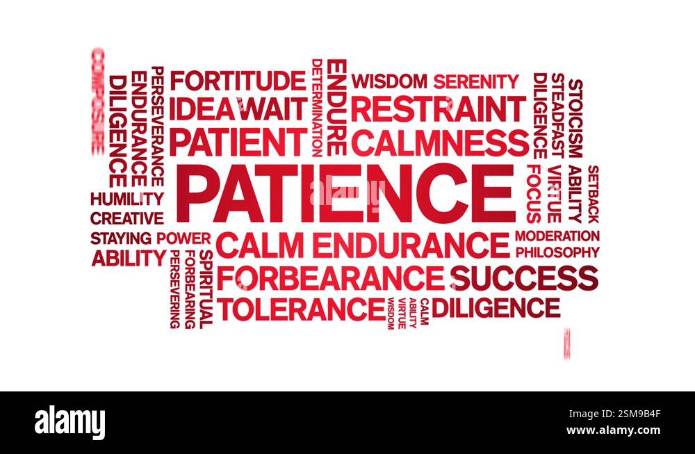 Patience animated word cloud,animation tag kinetic typography seamless ...