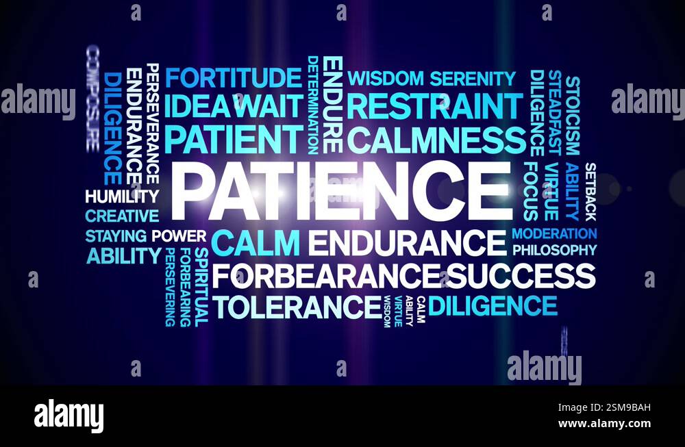 Patience animated word cloud,animation tag kinetic typography seamless ...