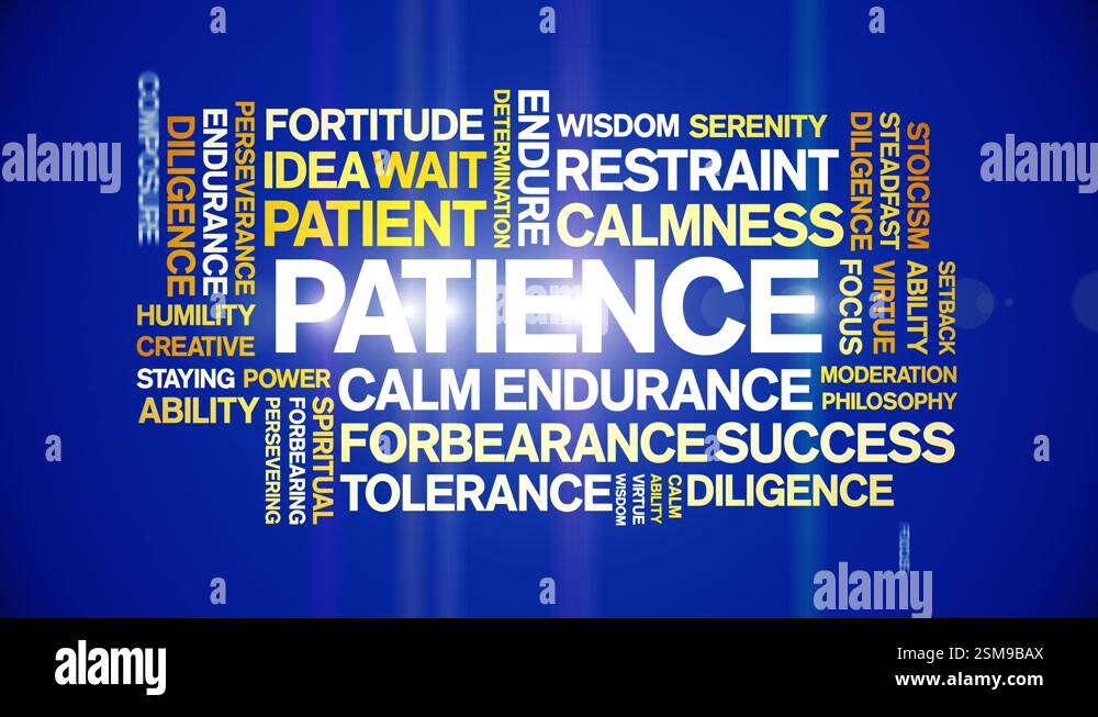 Patience animated word cloud,animation tag kinetic typography seamless ...