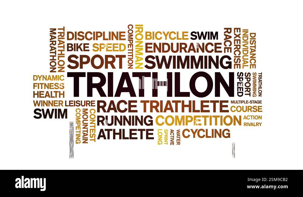 Triathlon animated word cloud,animation tag kinetic typography seamless ...