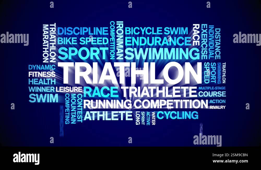 Triathlon animated word cloud,animation tag kinetic typography seamless ...