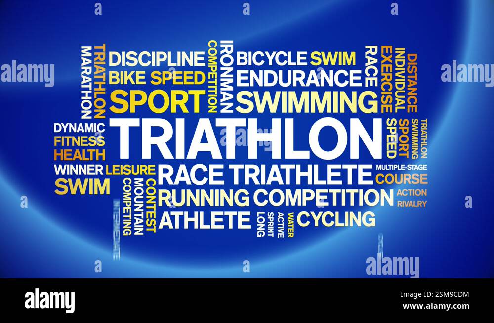 Triathlon animated word cloud,animation tag kinetic typography seamless ...