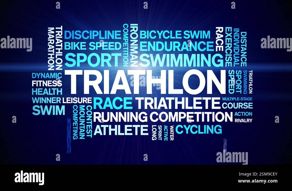 Triathlon animated word cloud,animation tag kinetic typography seamless ...