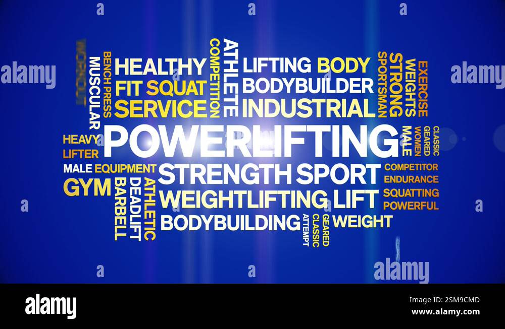 Powerlifting animated word cloud,animation tag kinetic typography ...