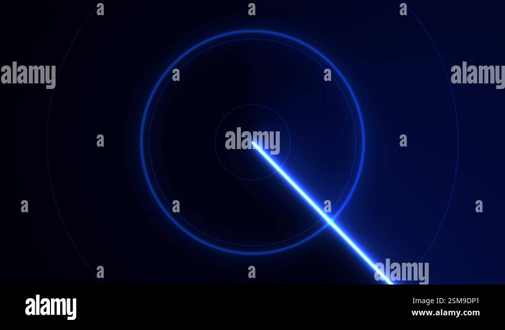 Full screen Neon glow radar screen animation on black background ...