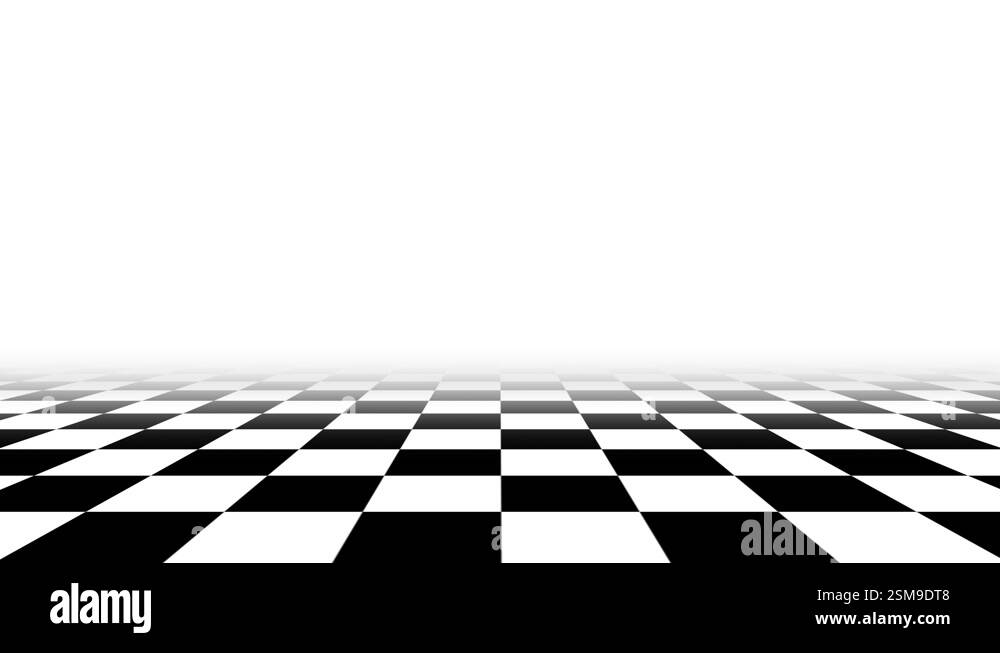 Retro animated background with black and white checkered floor ...